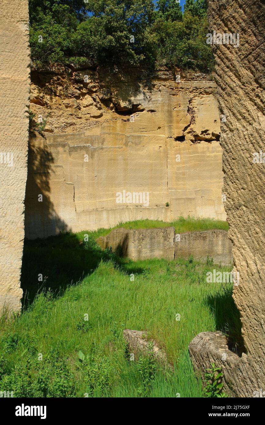 Roman stone extraction quarry for the construction of the Gard aqueduct ...