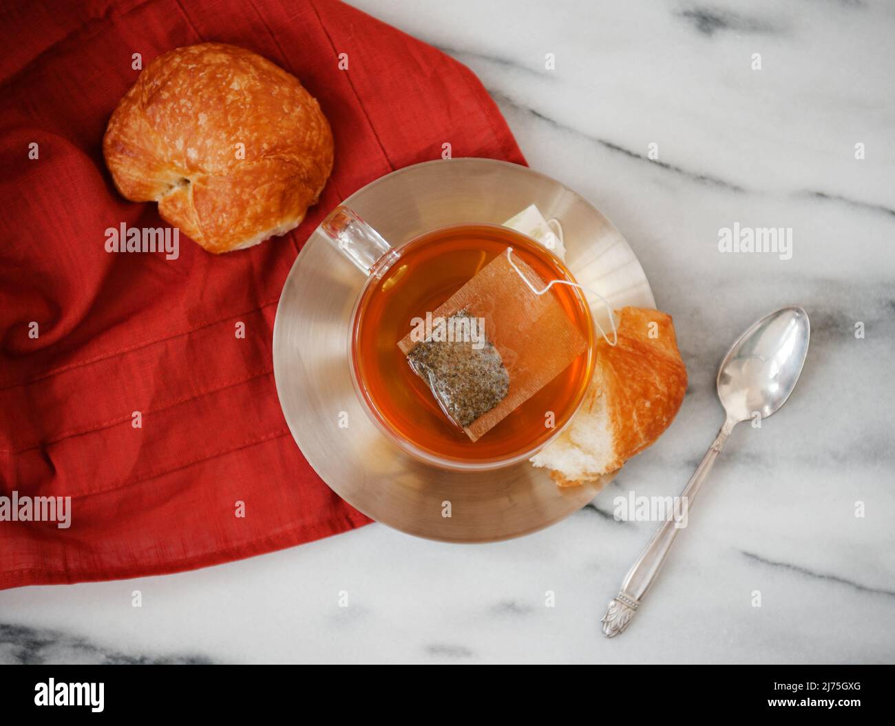 Cup of Tea with Pastry Stock Photo - Alamy