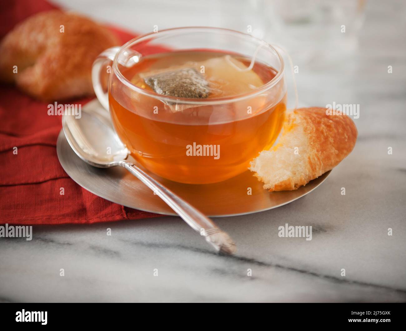 Cup of Tea with Pastry Stock Photo - Alamy