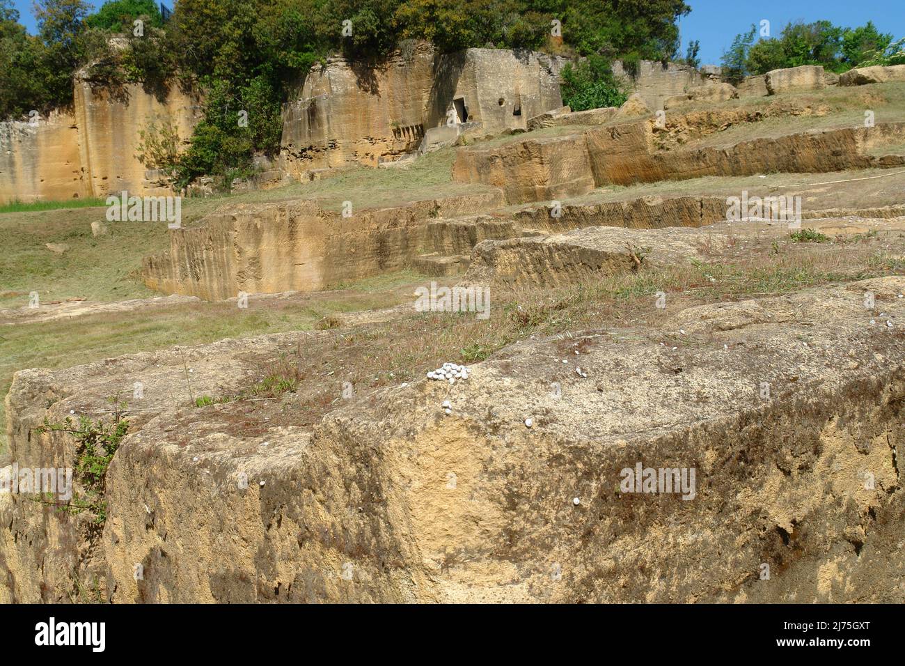 Roman stone extraction quarry for the construction of the Gard aqueduct ...