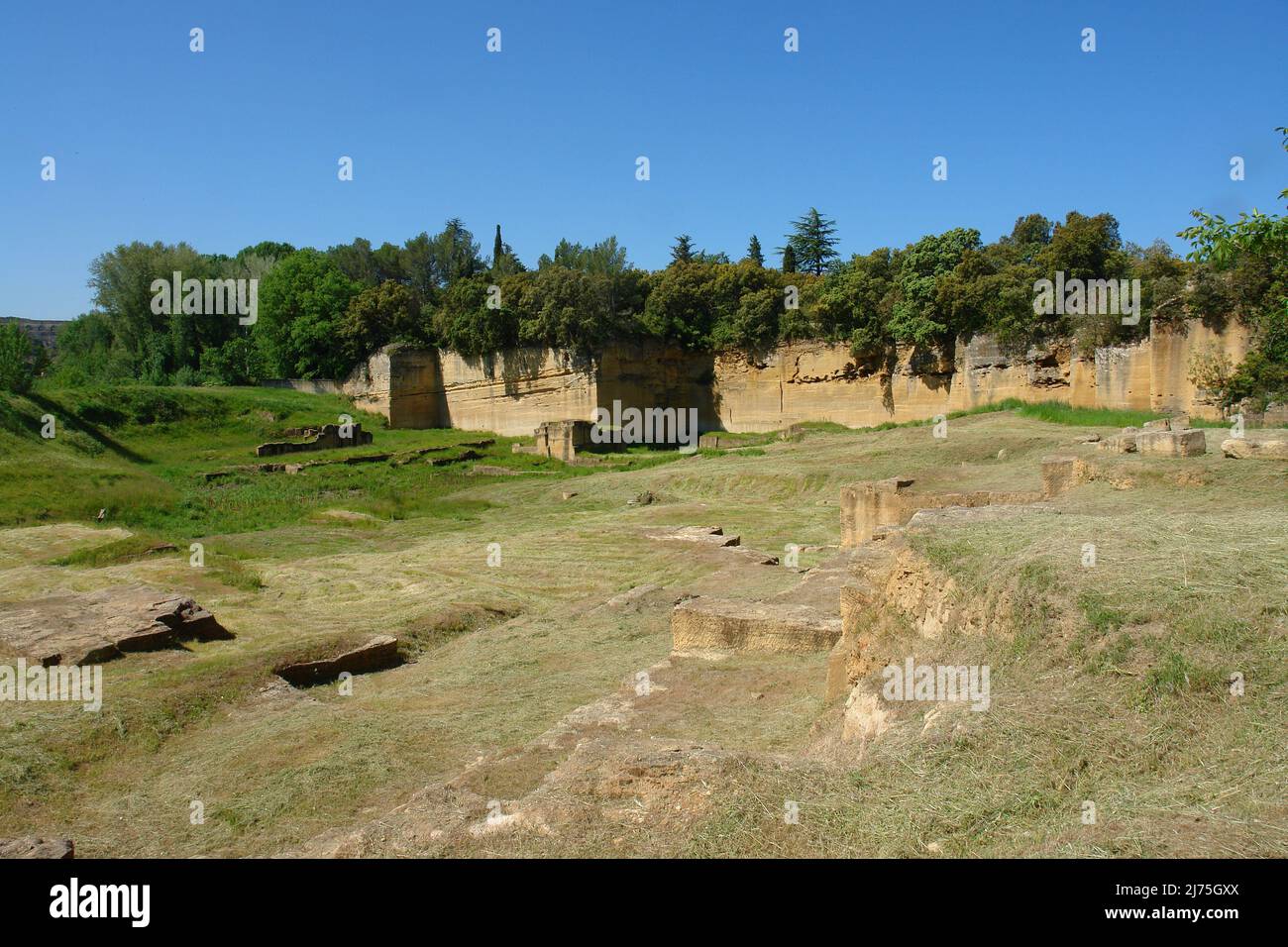Roman stone extraction quarry for the construction of the Gard aqueduct ...