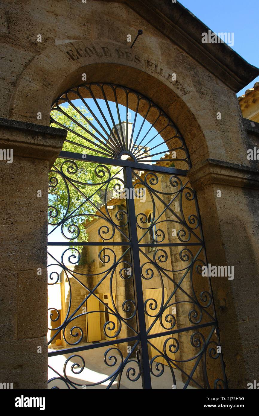 Typical Provençal perched village of Castillon du Gard near the Pont du ...