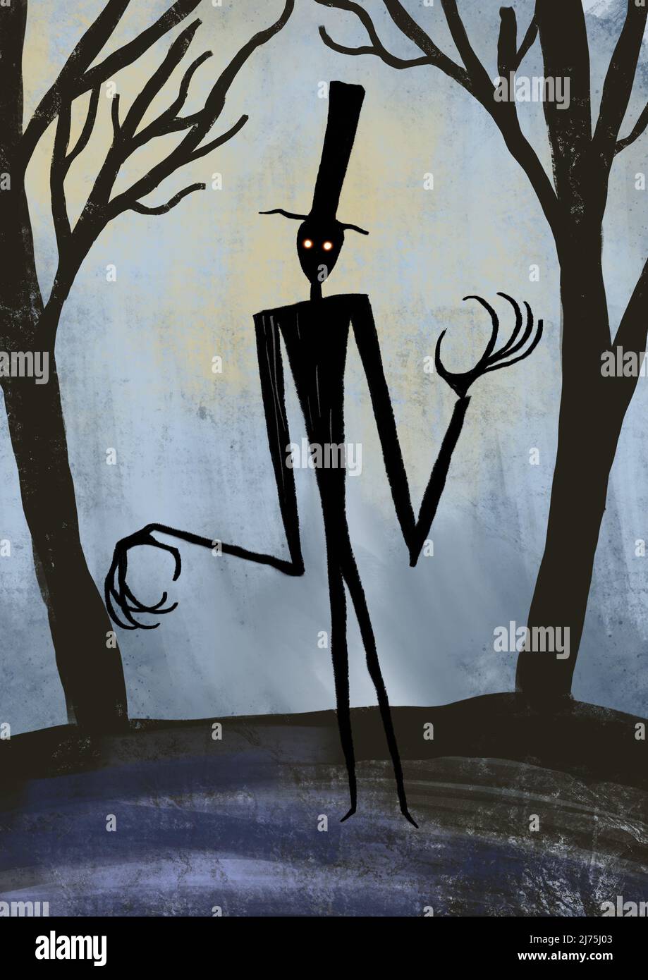 nightmare creature hand drawn illustration Stock Photo - Alamy