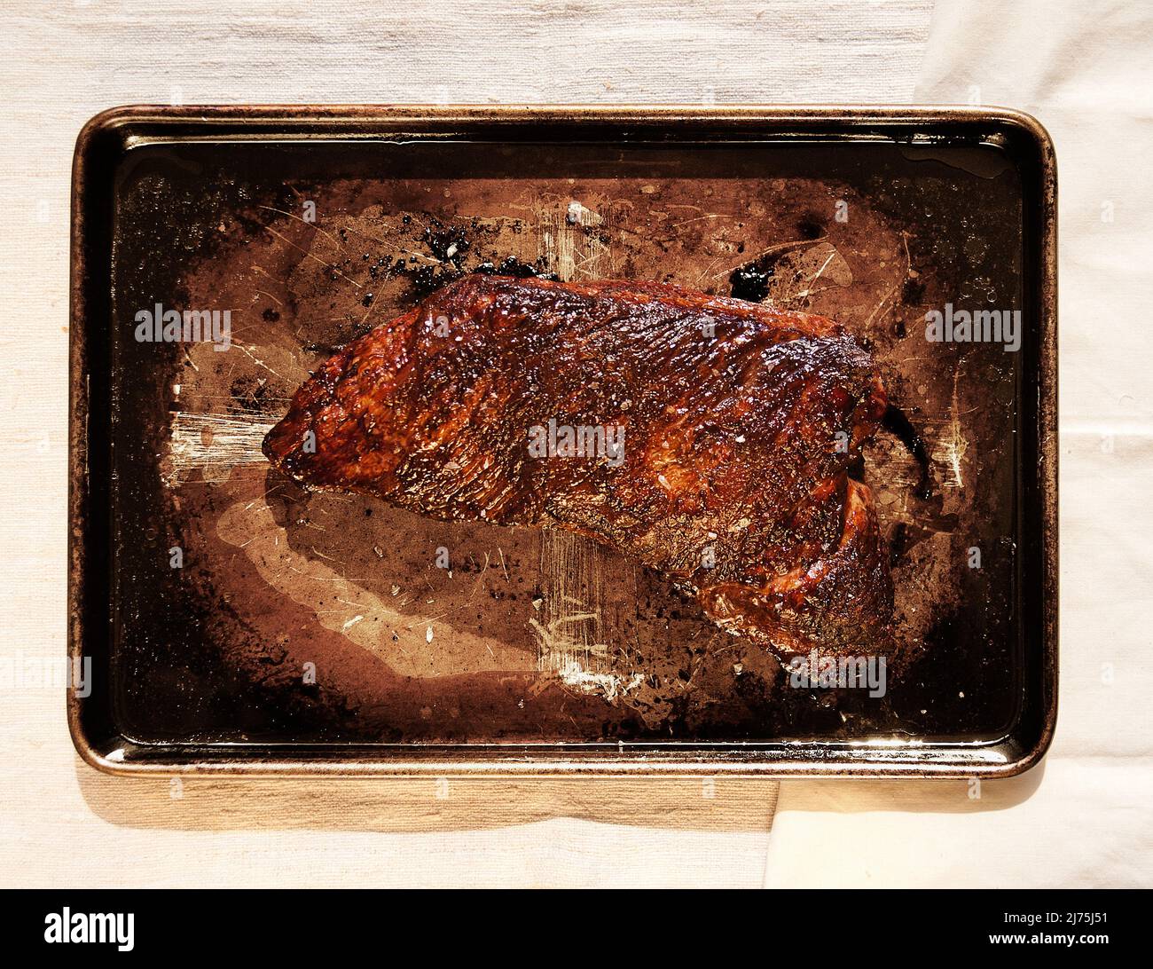 Tip steak in a pan Stock Photo - Alamy