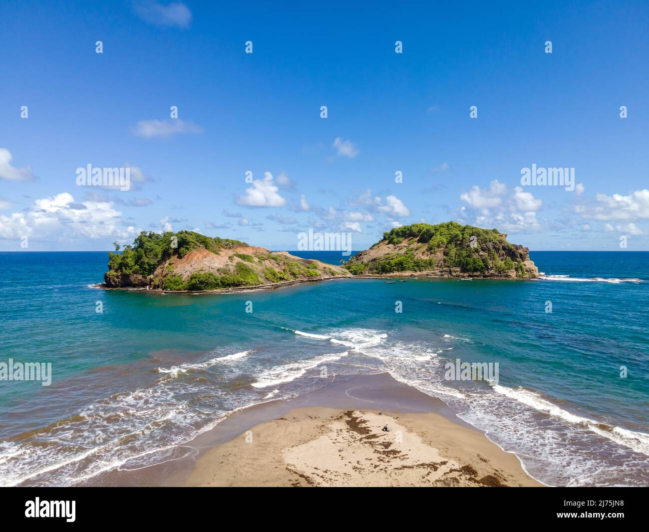 The Islet (and the tombolo), Sainte-Marie, Martinique, French Antilles ...