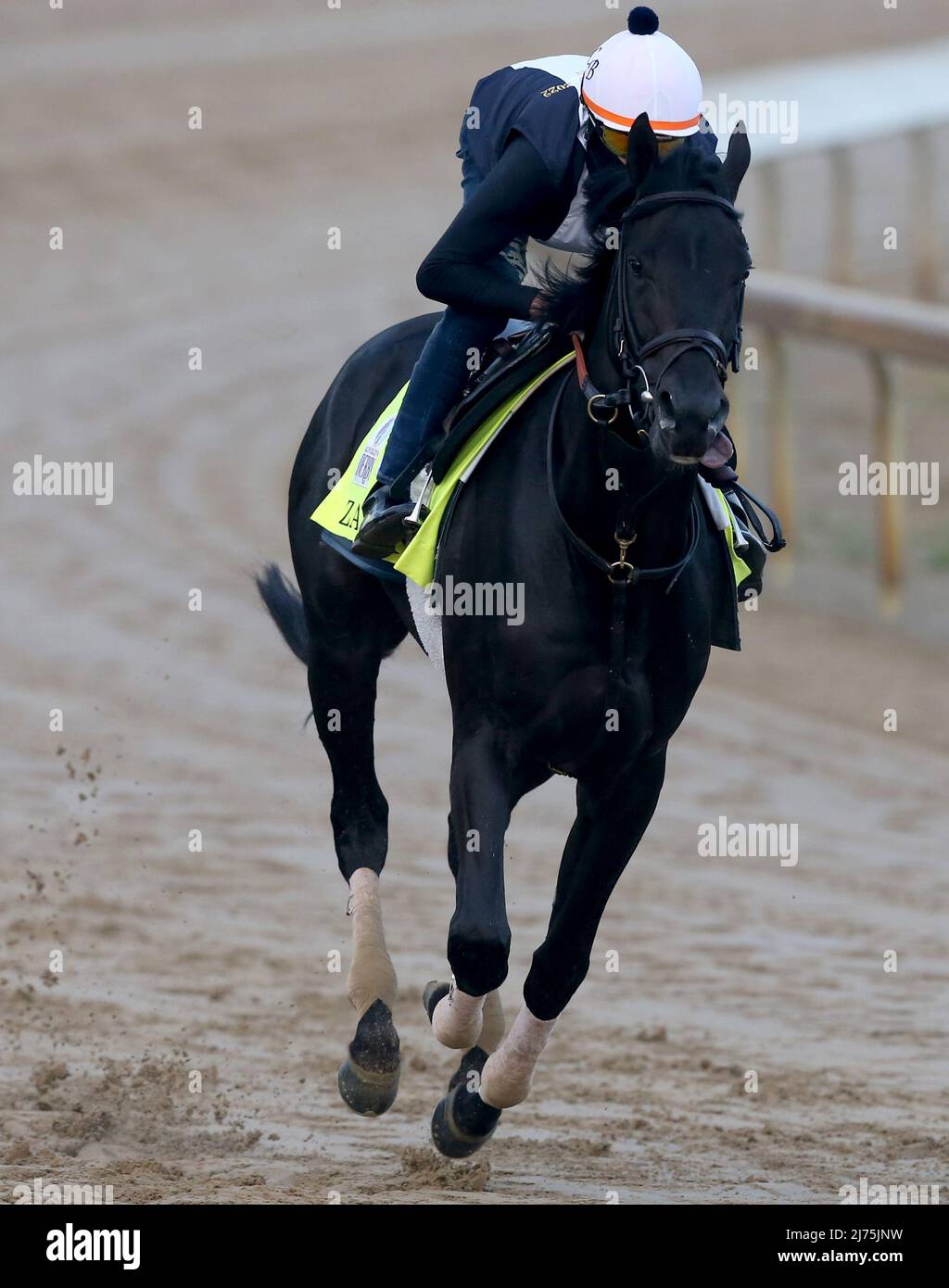 Kentucky Derby Favorite Zandon gallops on the track during morning ...