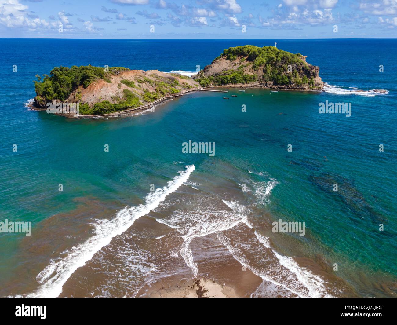 The Islet (and the tombolo), Sainte-Marie, Martinique, French Antilles ...