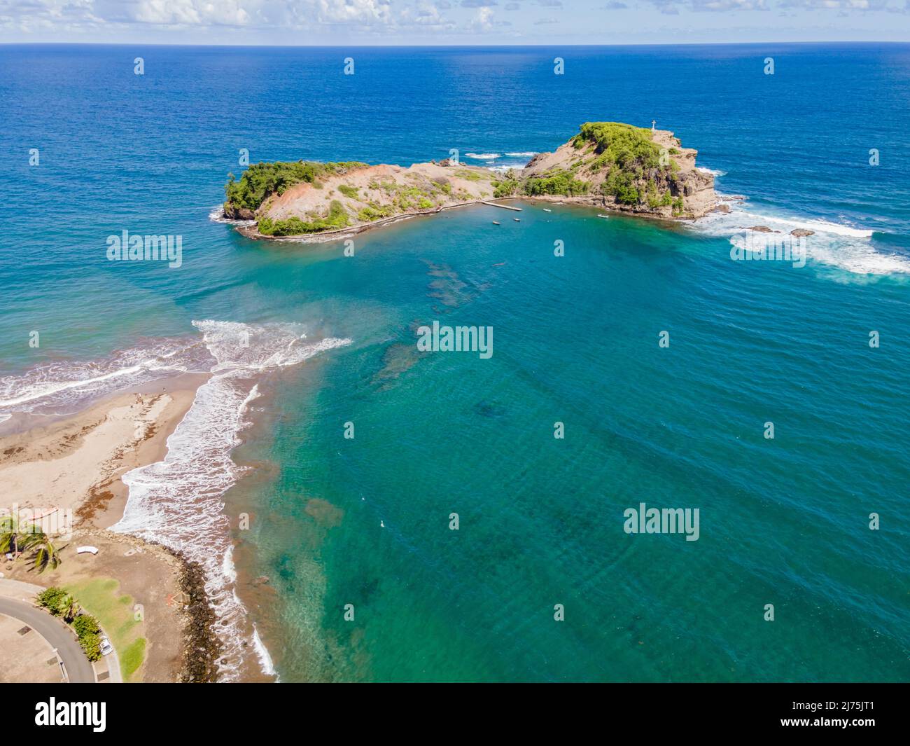 The Islet (and the tombolo), Sainte-Marie, Martinique, French Antilles ...