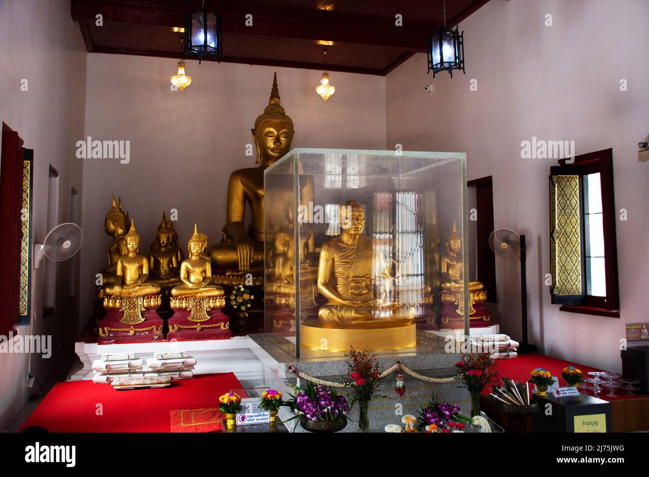 Ancient buddha statues in old ubosot church for thai people travelers ...