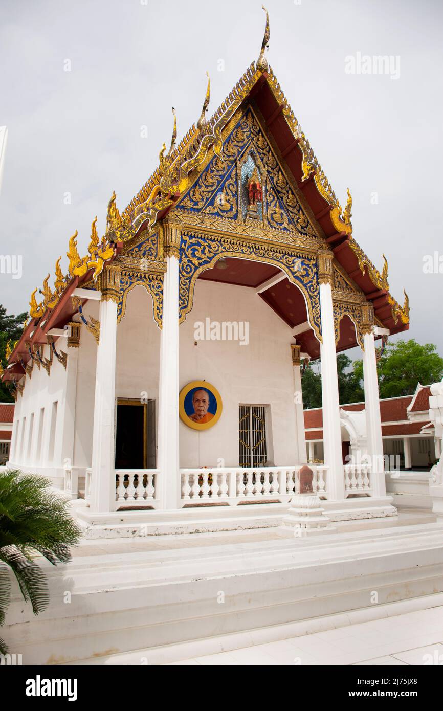 Ancient antique building ubosot for thai people travelers travel visit ...