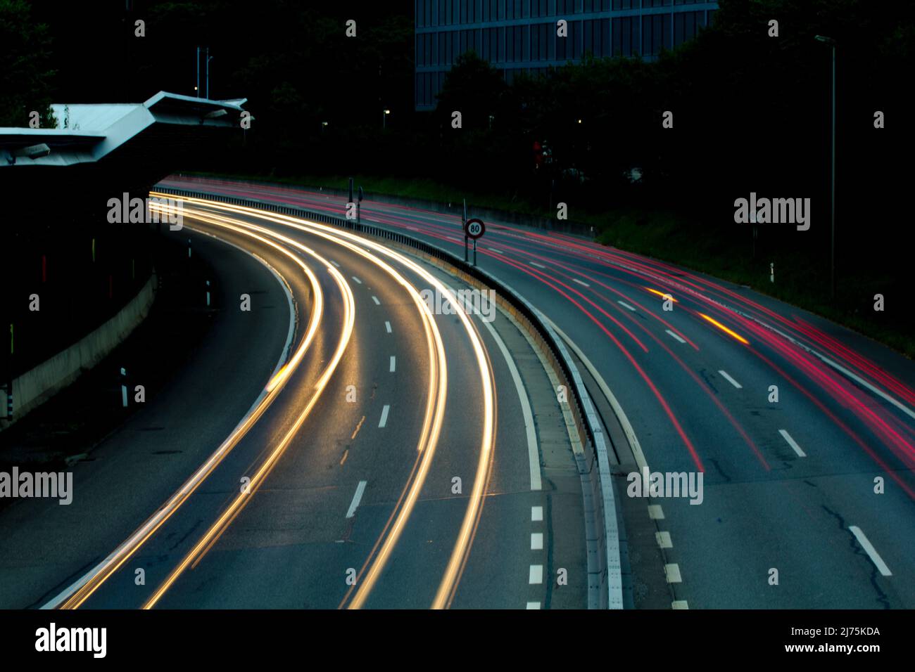 Highway by night Stock Photo - Alamy