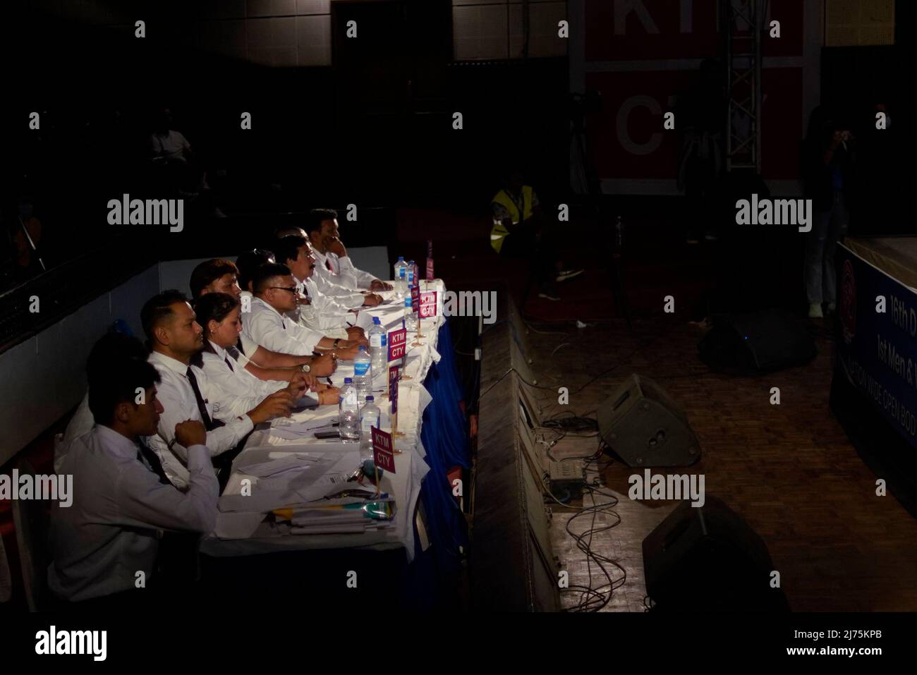May 6, 2022, Kathmandu, Nepal: Judges review the bodybuilders ...