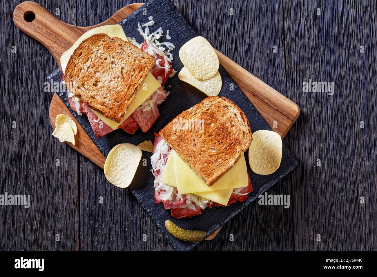 american reuben sandwich with rye bread thinly sliced corned beef ...