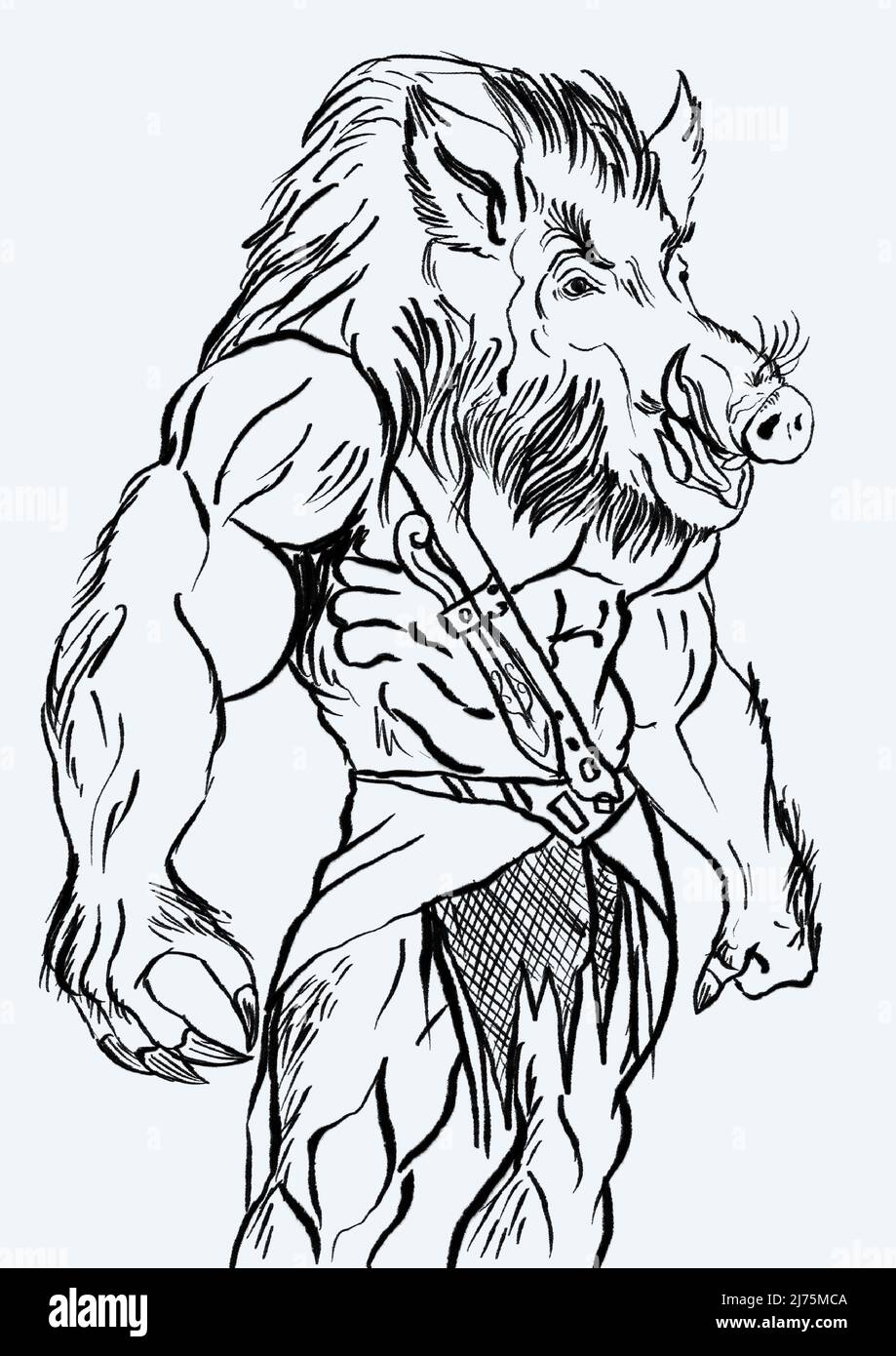 Wild boar man hi-res stock photography and images - Alamy
