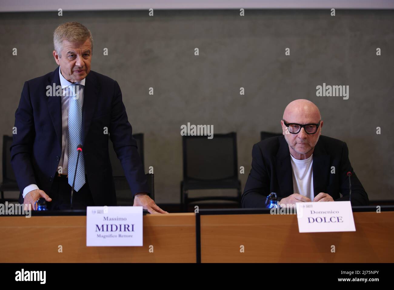 in the photo the Magnificent Rector of the University of Palermo Massimo Midiri and Domenico ...