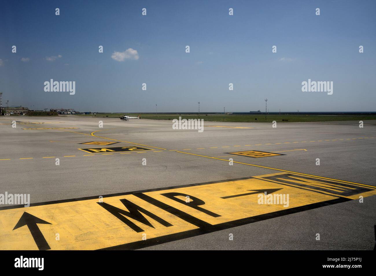 Genoa airport terminal runway view panorama Stock Photo - Alamy