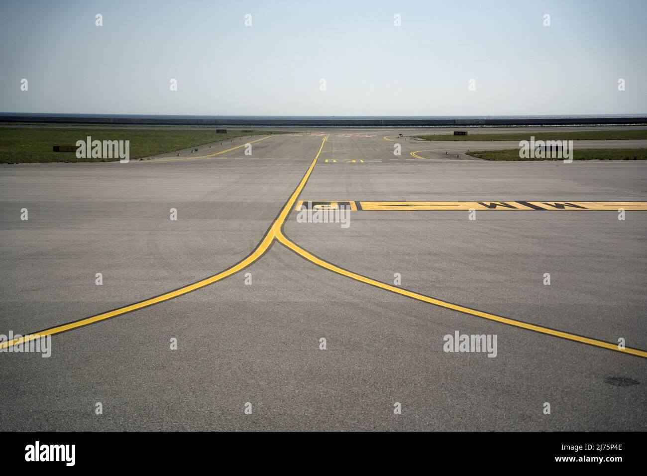 Genoa airport terminal runway view panorama Stock Photo - Alamy