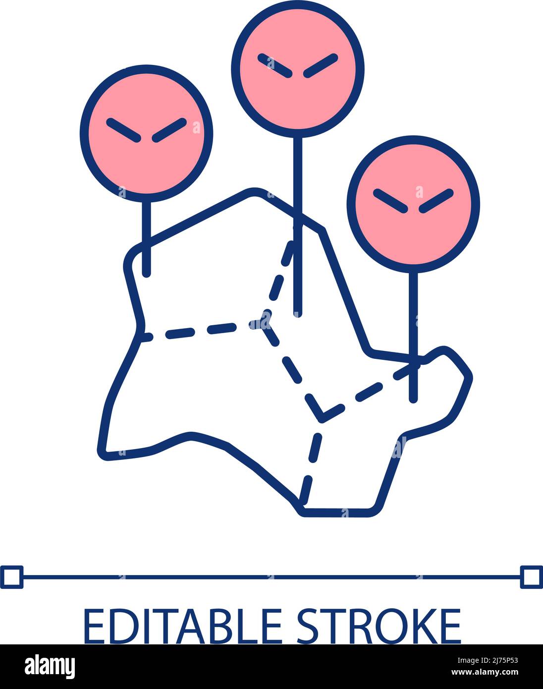 Conflict between country regions RGB color icon Stock Vector Image ...