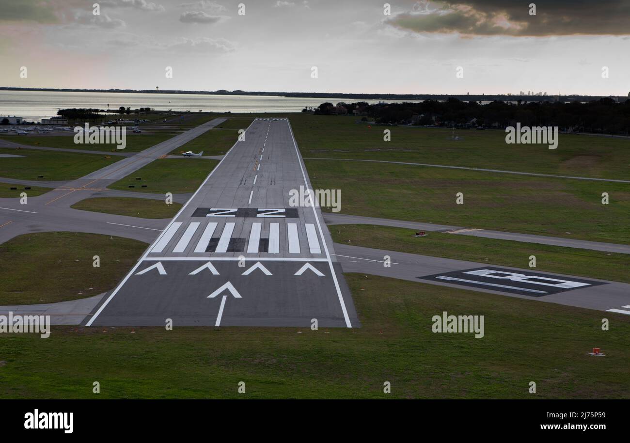Shot of a runway from about 100 foot elevation Stock Photo - Alamy