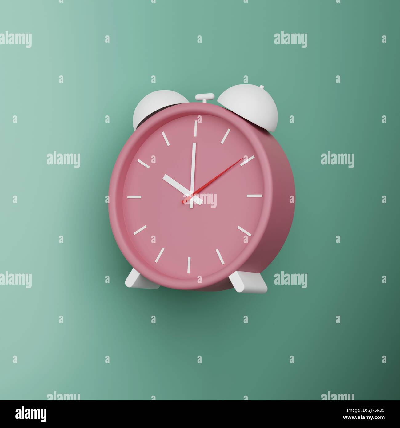 Simple alarm clock icon minimal design and color 3D rendering ...