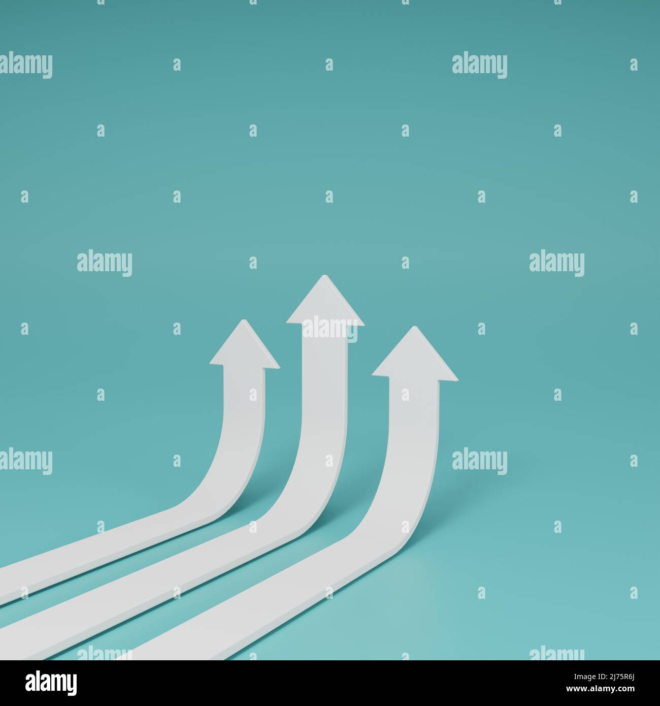 Flat arrows rising up on gradient background concept of business target ...