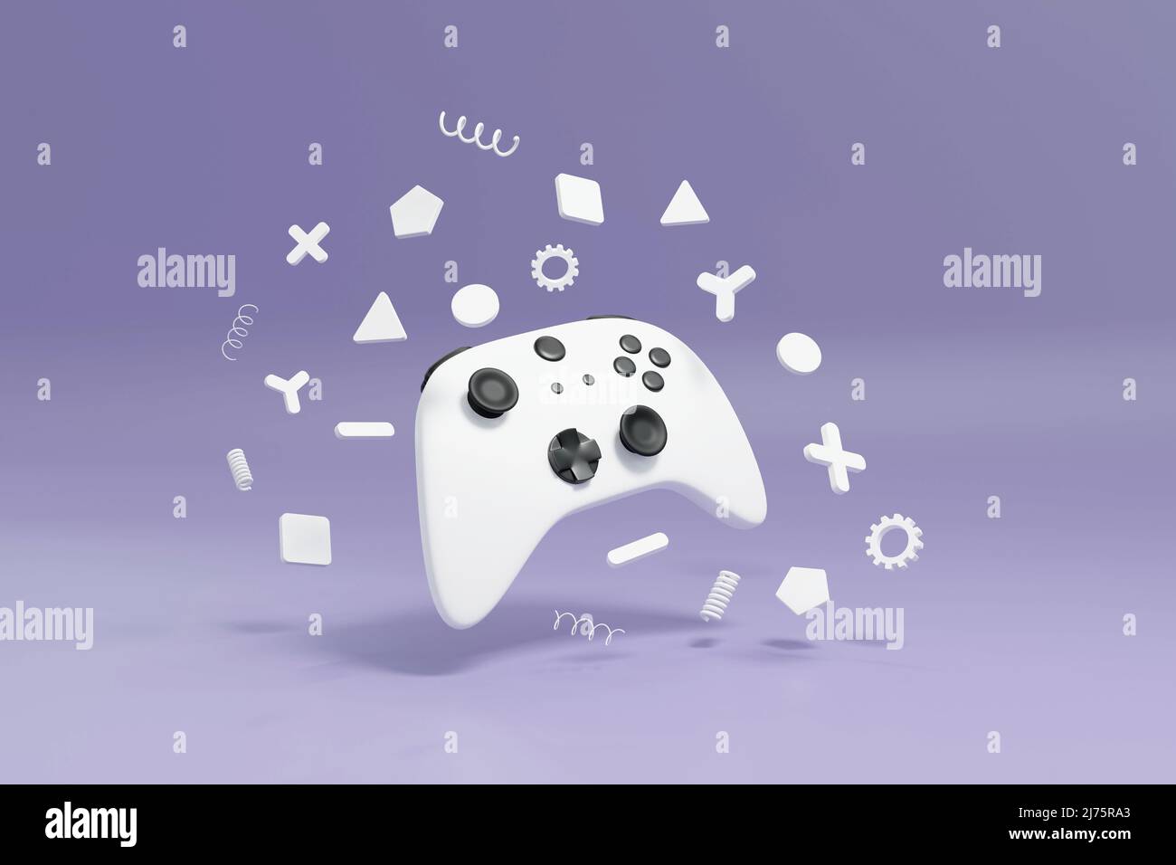 White Joystick Gamepad Game Console Controller Videogame Computer Or