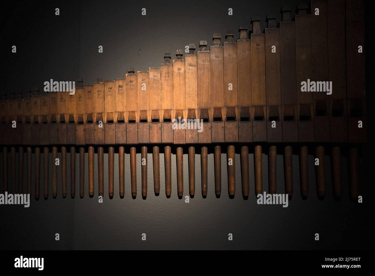old organ wood pipes keyboard vintage detail close up Stock Photo - Alamy