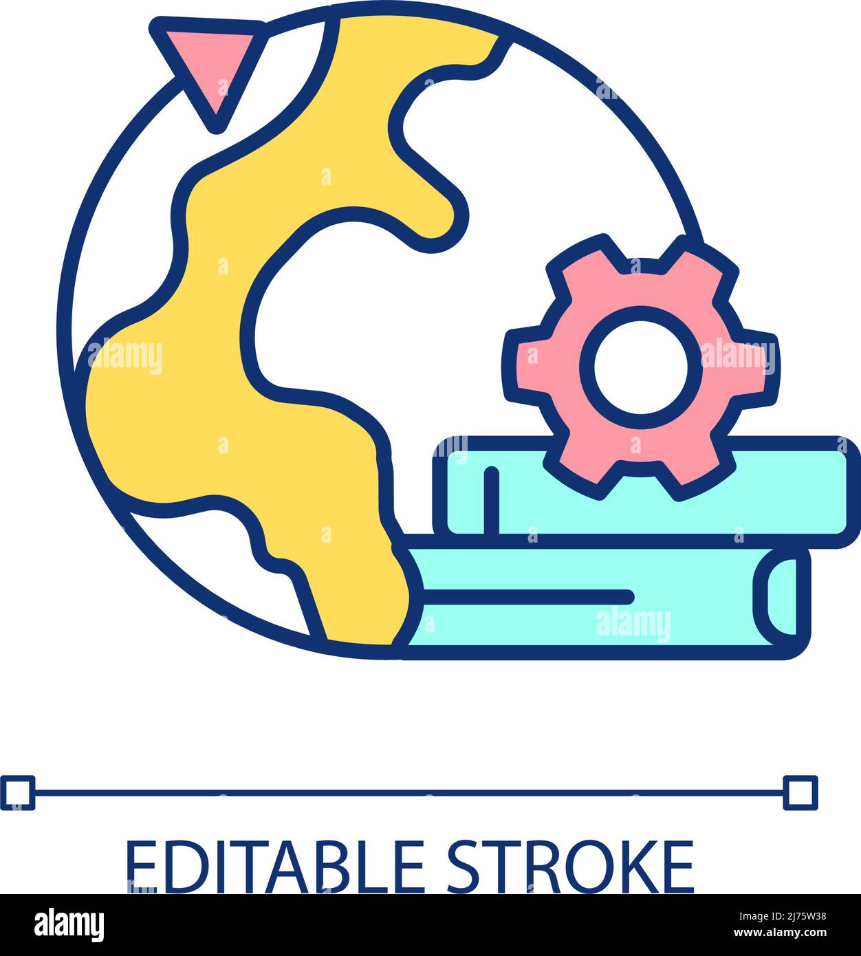 Global development of industry and economics RGB color icon Stock ...