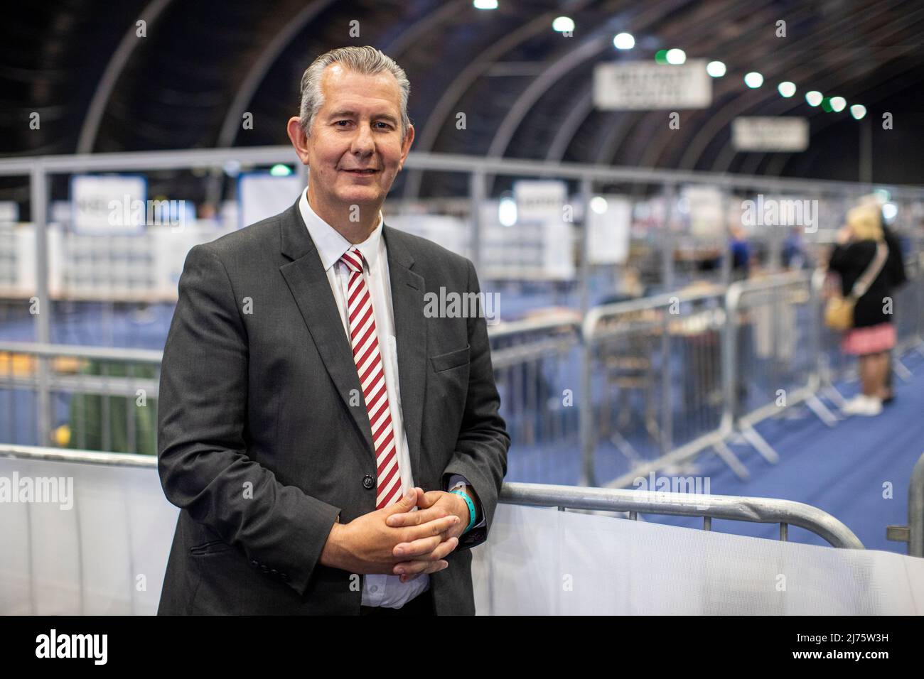 DUP's Edwin Poots at the Titanic Exhibition Centre in Belfast after ...