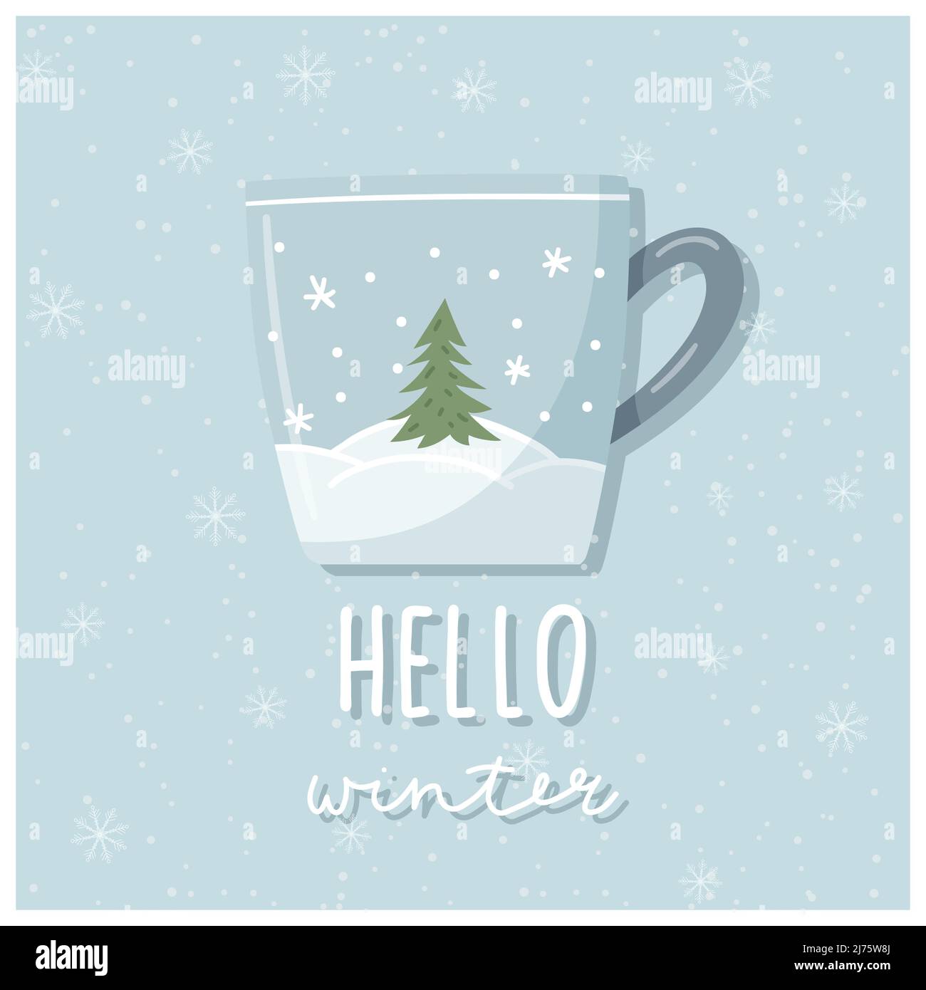 Blue cup winter hot Stock Vector Images - Alamy