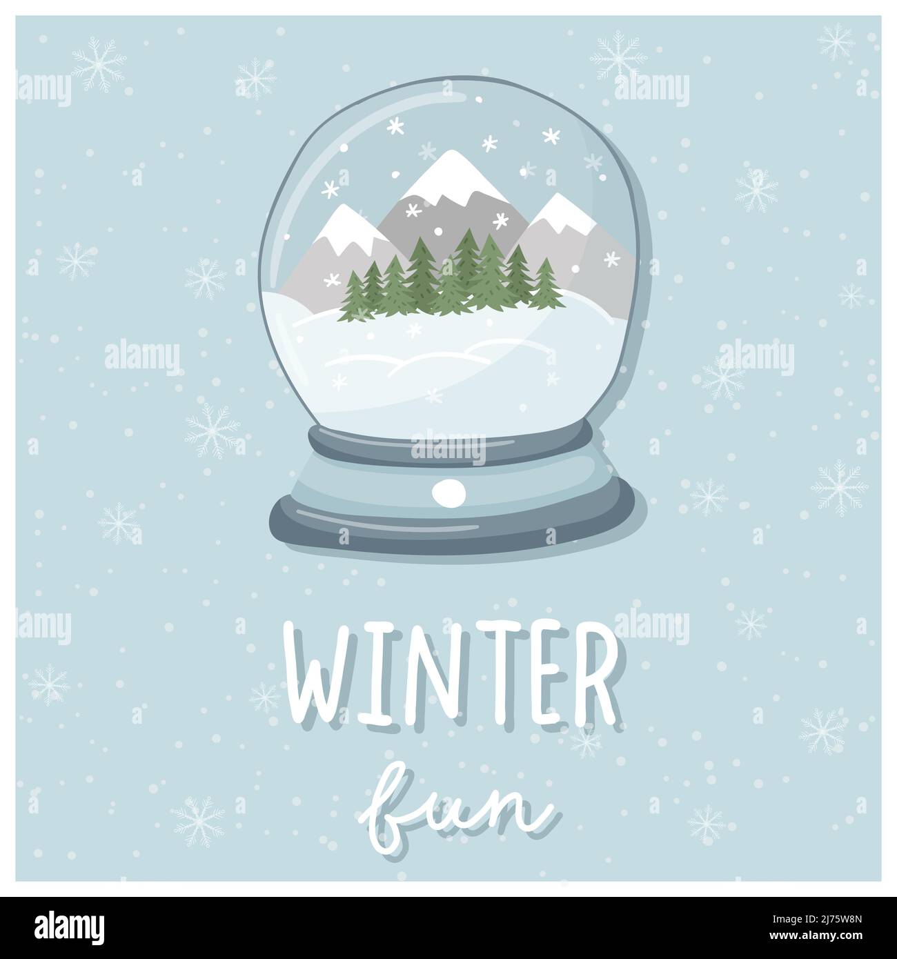 Round blue winter forest Stock Vector Images - Alamy
