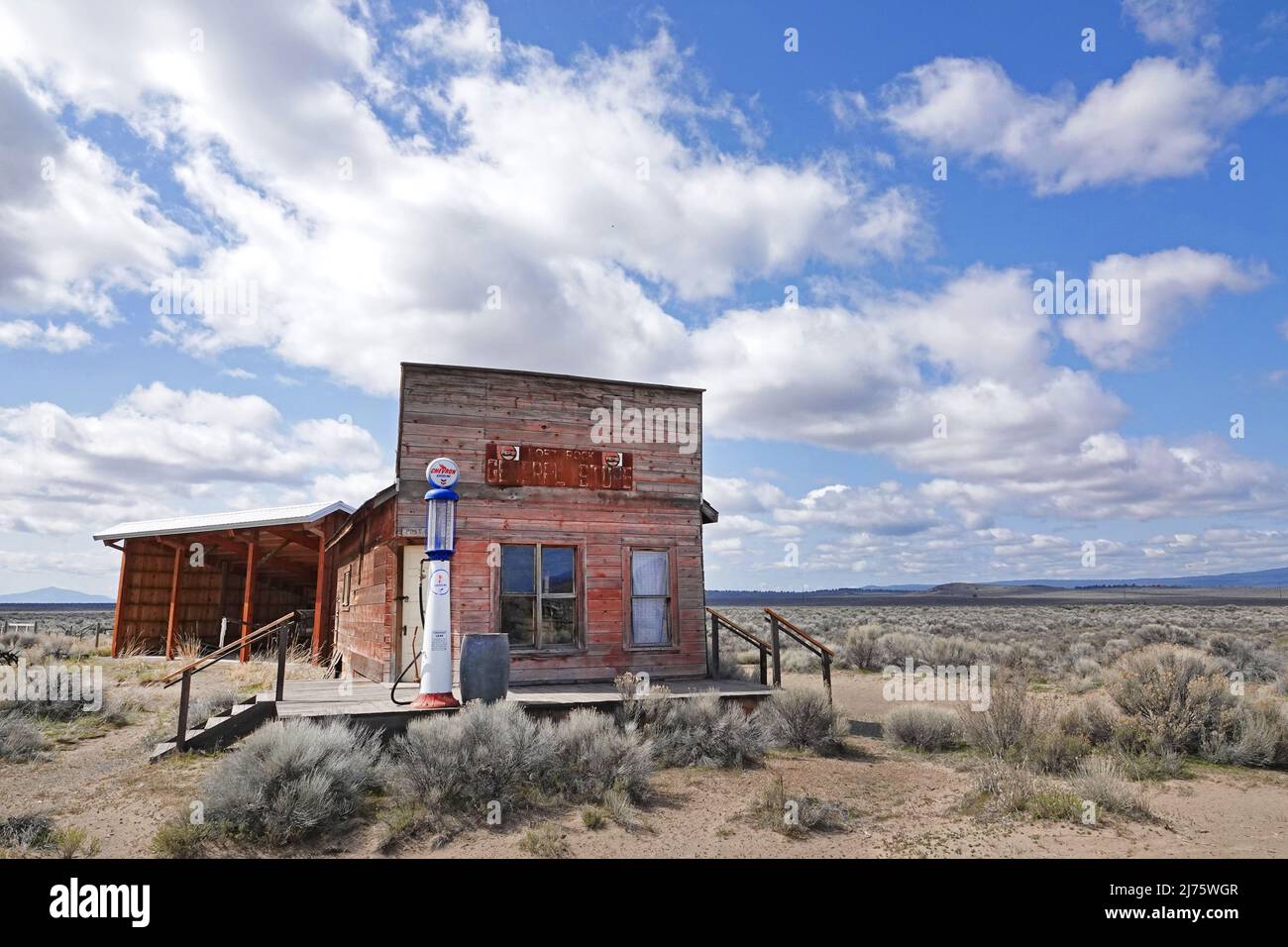 The old General Store in fort Rock, Oregon, now abandoned and part of a ...