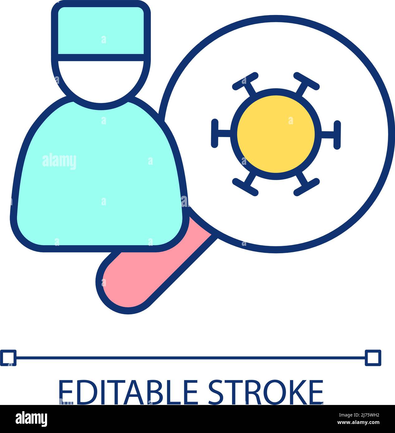 Virus researching in medical laboratory RGB color icon Stock Vector ...