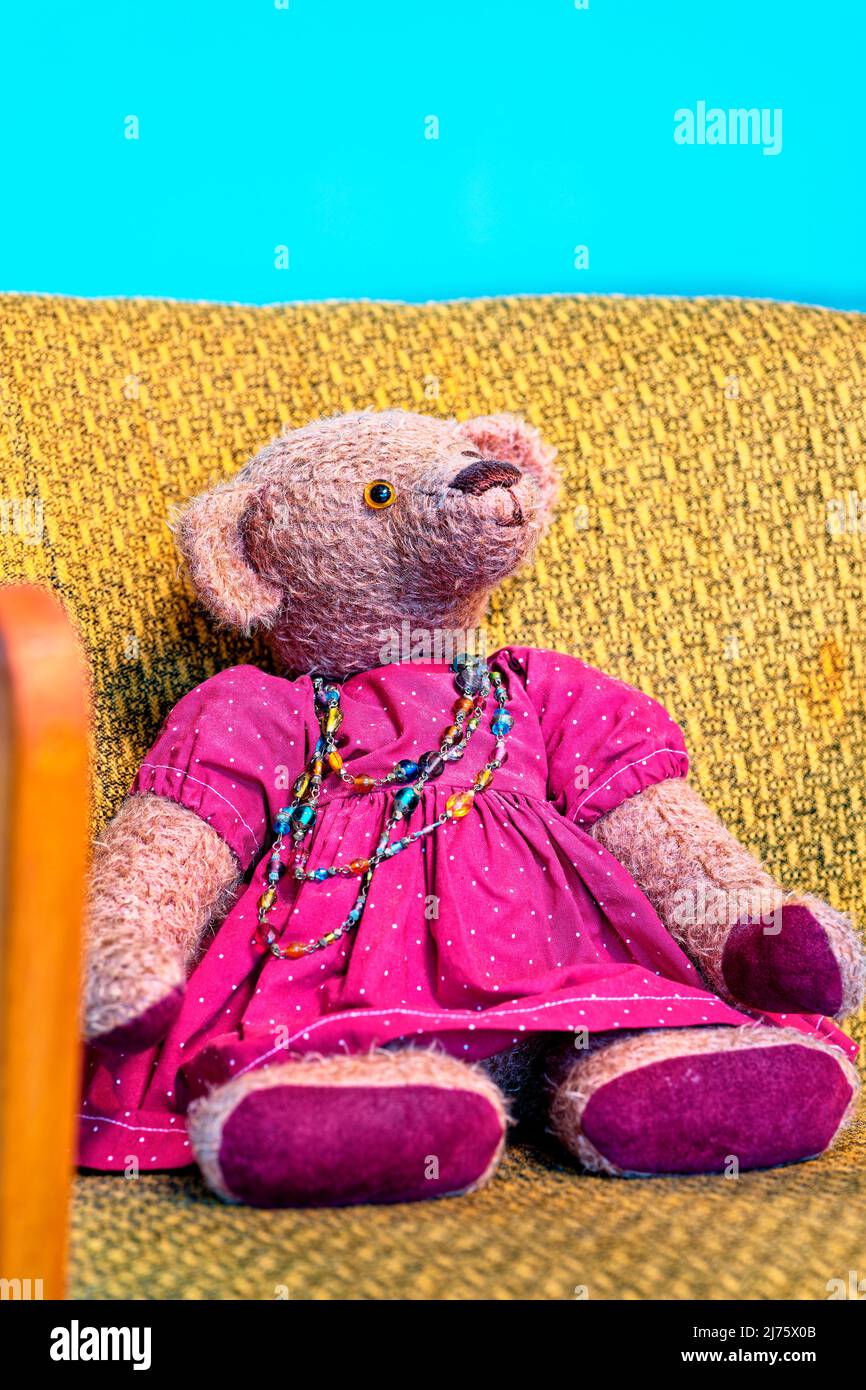 Teddy bear sitting on chair hi-res stock photography and images - Alamy