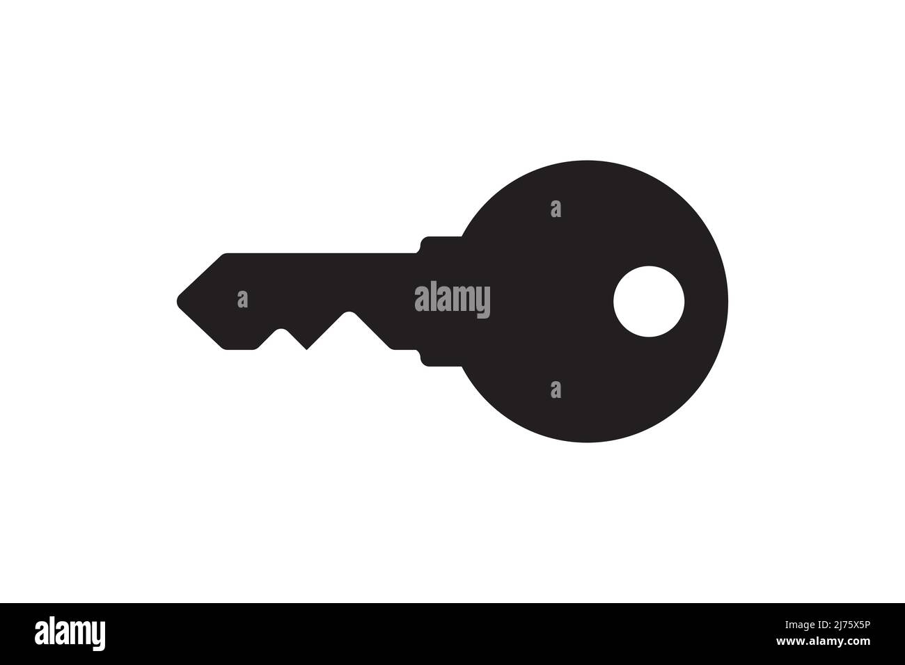 Key icon for lock and open door in house. Safety and security ...