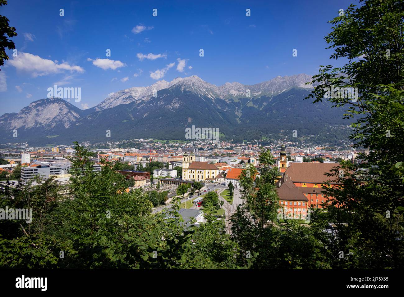 Aerial view over the city of Innsbruck in Austria Stock Photo - Alamy