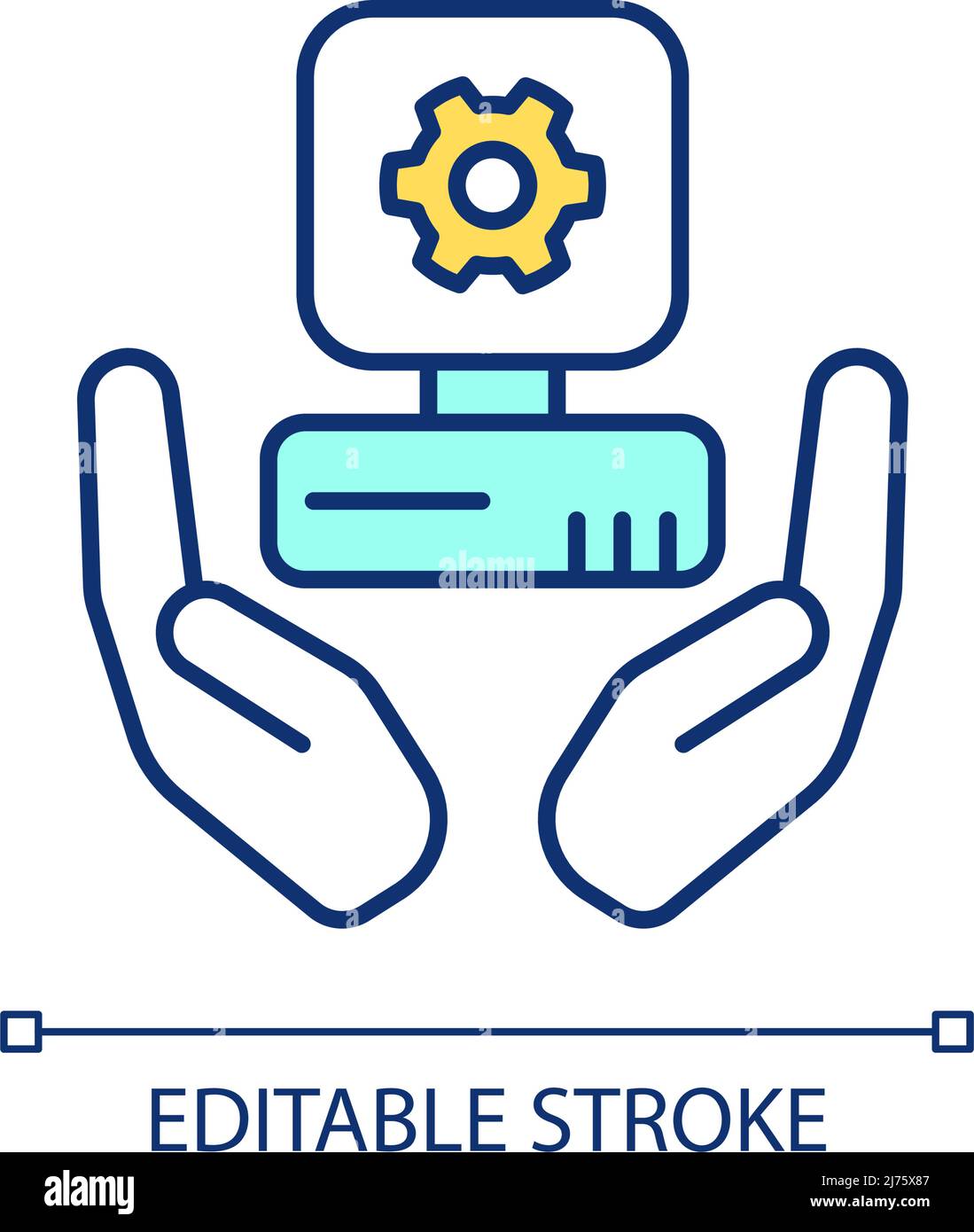 Support of technological development RGB color icon Stock Vector Image ...