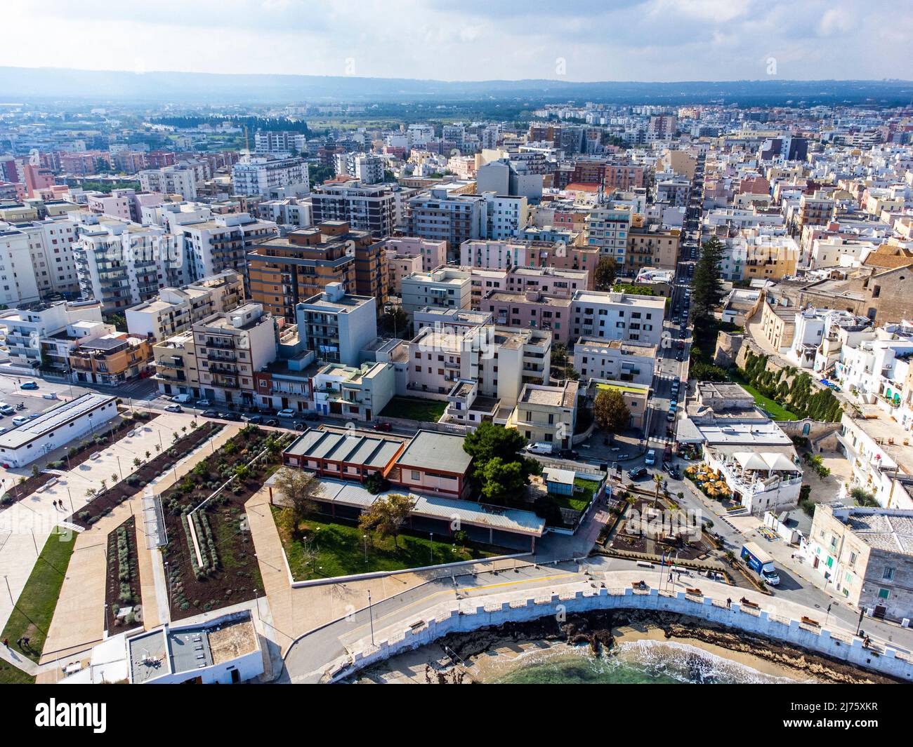 Monopoli, Italy, a city at the Italian East coast from above Stock ...