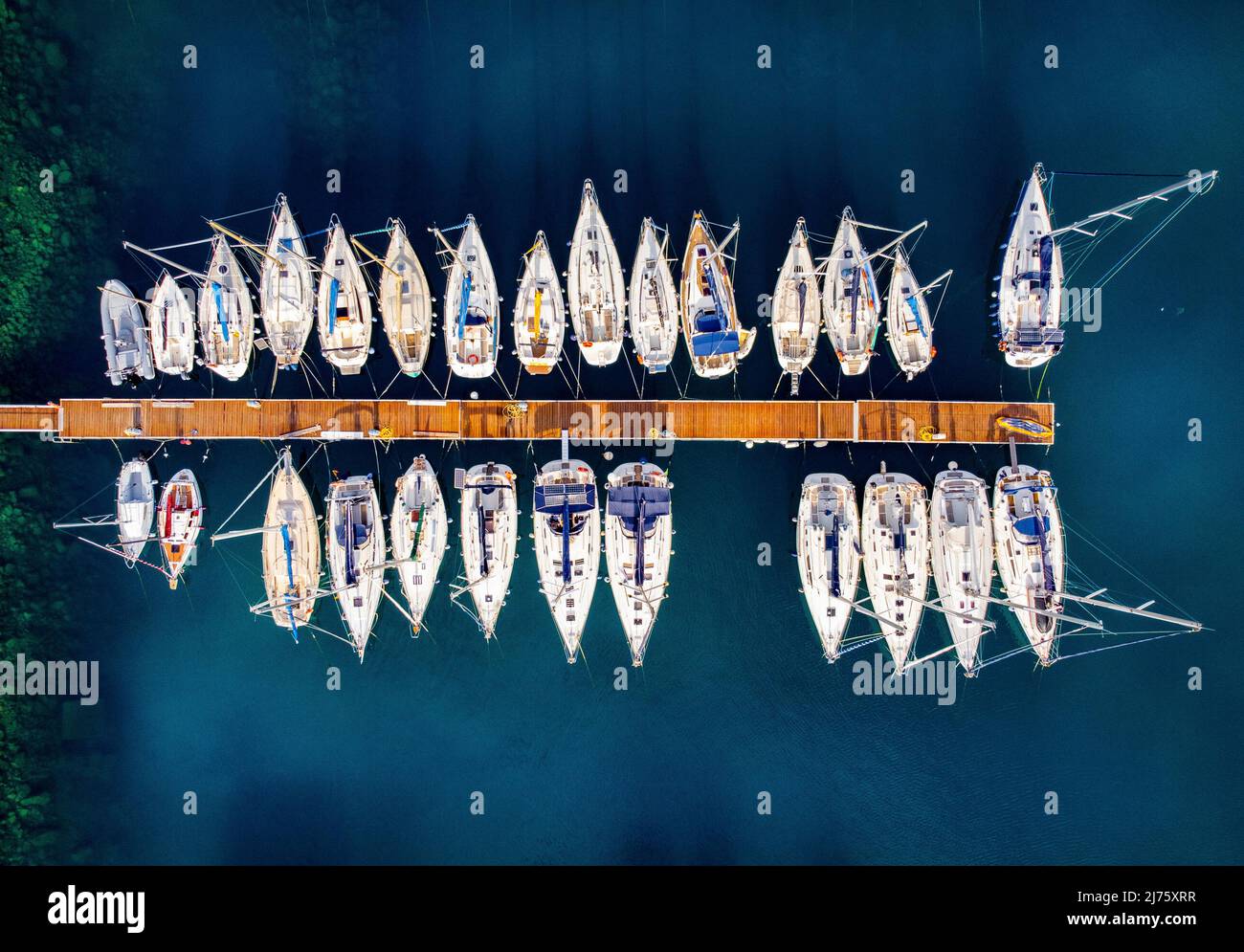 Boats at a marina, view from above Stock Photo - Alamy