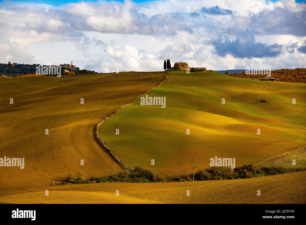 Typical rural fields and landscape in tuscany italy hi-res stock ...