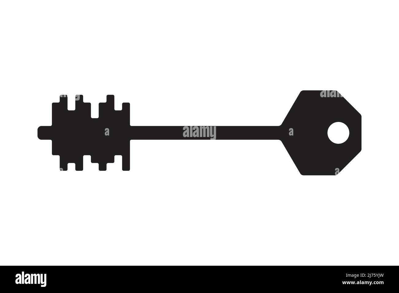 Key icon for lock and open door in house. Safety and security ...
