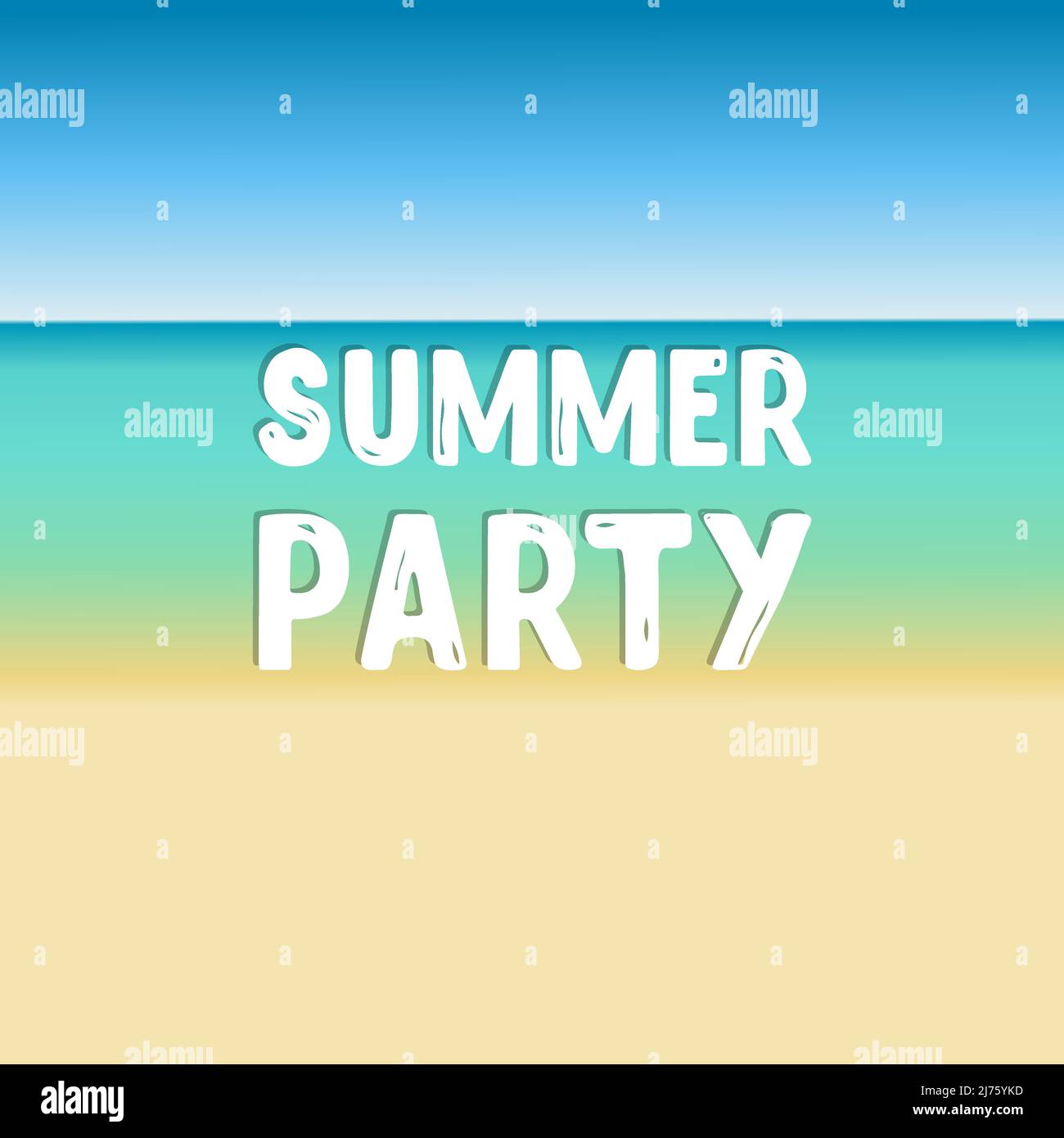 Summer Party banner. Beach, coast, sea surf, gradient background. Sea ...