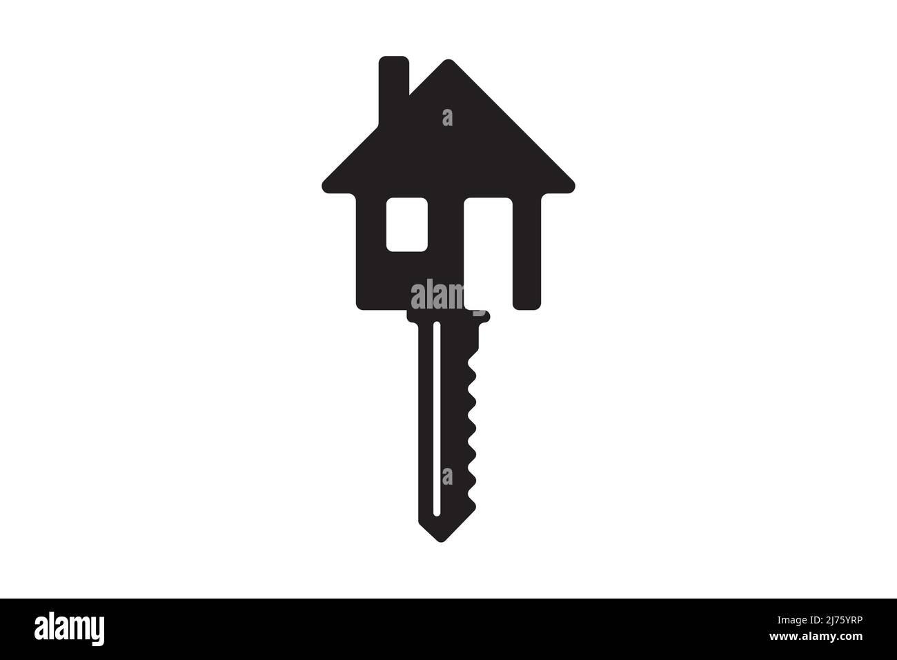 Key icon for lock and open door in house. Safety and security ...