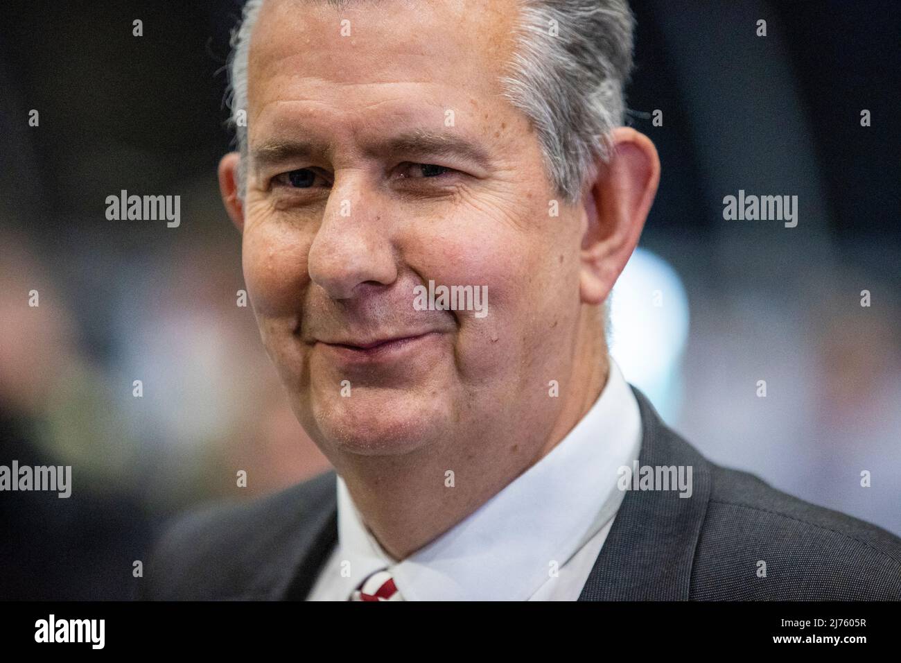 DUP's Edwin Poots at the Titanic Exhibition Centre in Belfast after ...