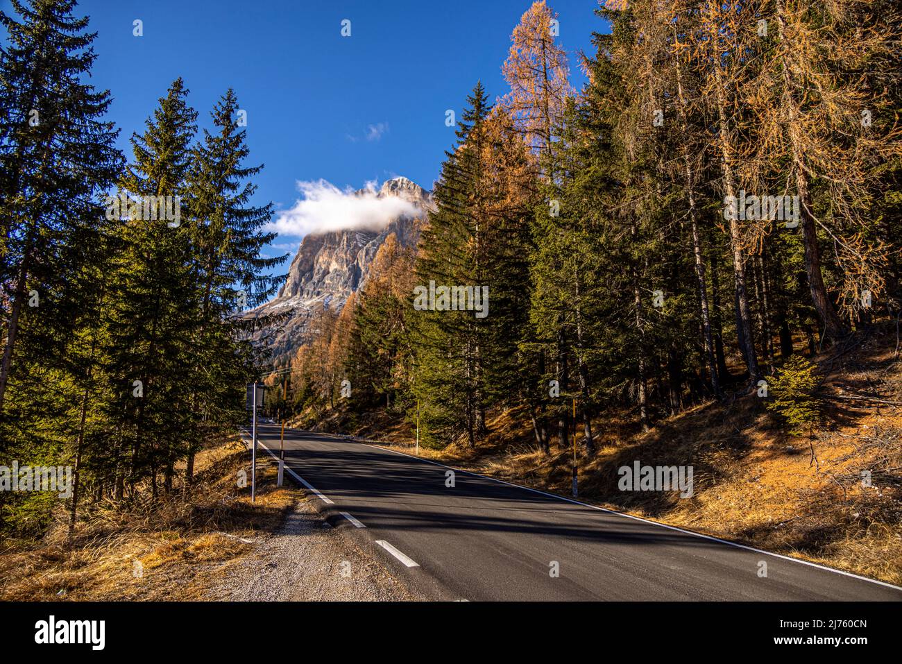 Beautiful high alpine road through the dolomites in italy hi-res stock ...