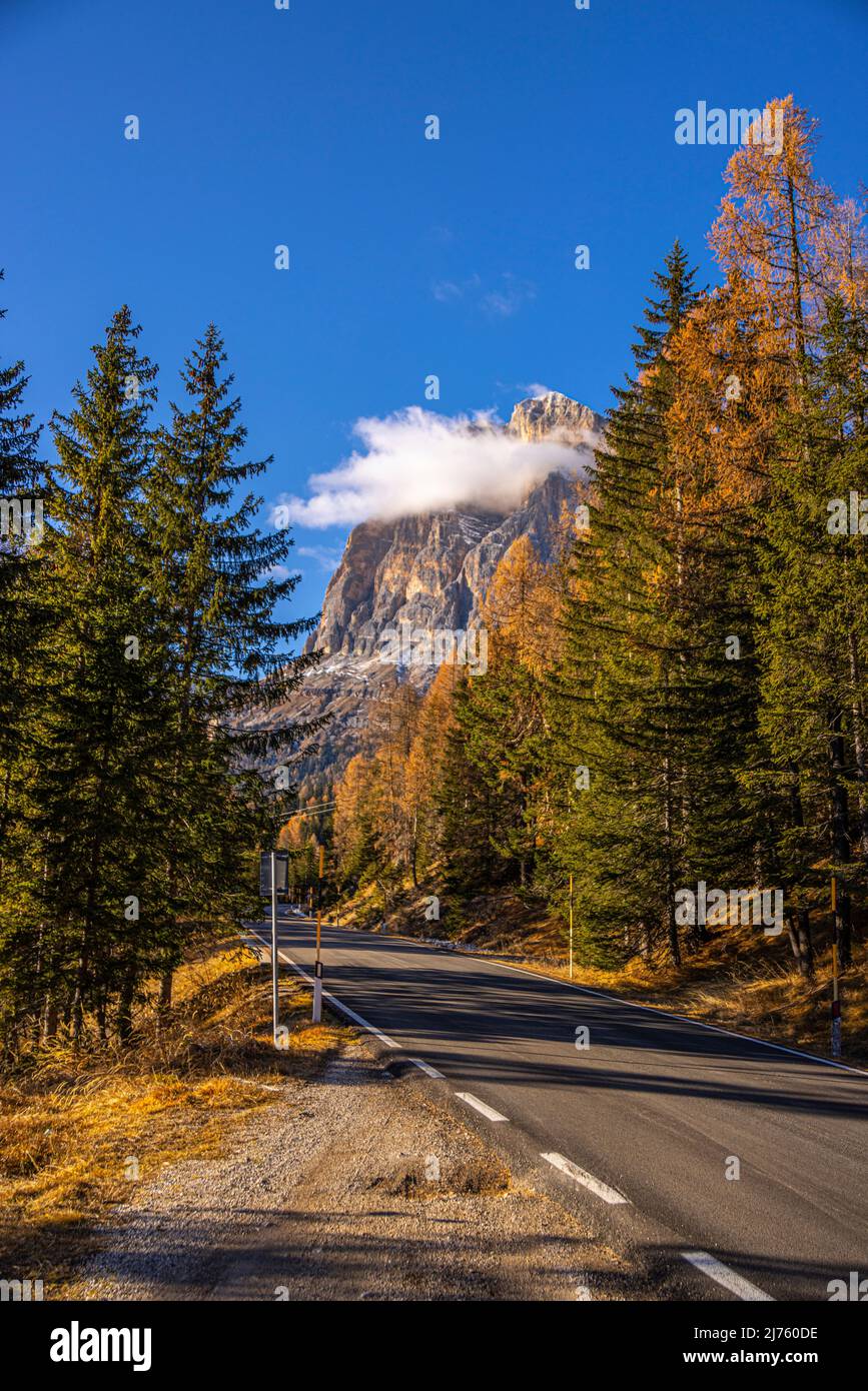 Beautiful high alpine road through the dolomites in italy hi-res stock ...