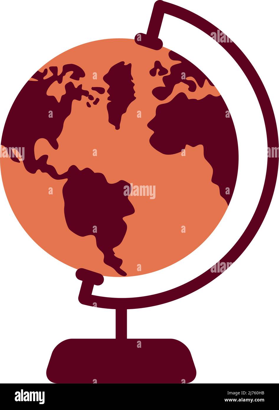 Spherical model of Earth semi flat color vector object Stock Vector ...