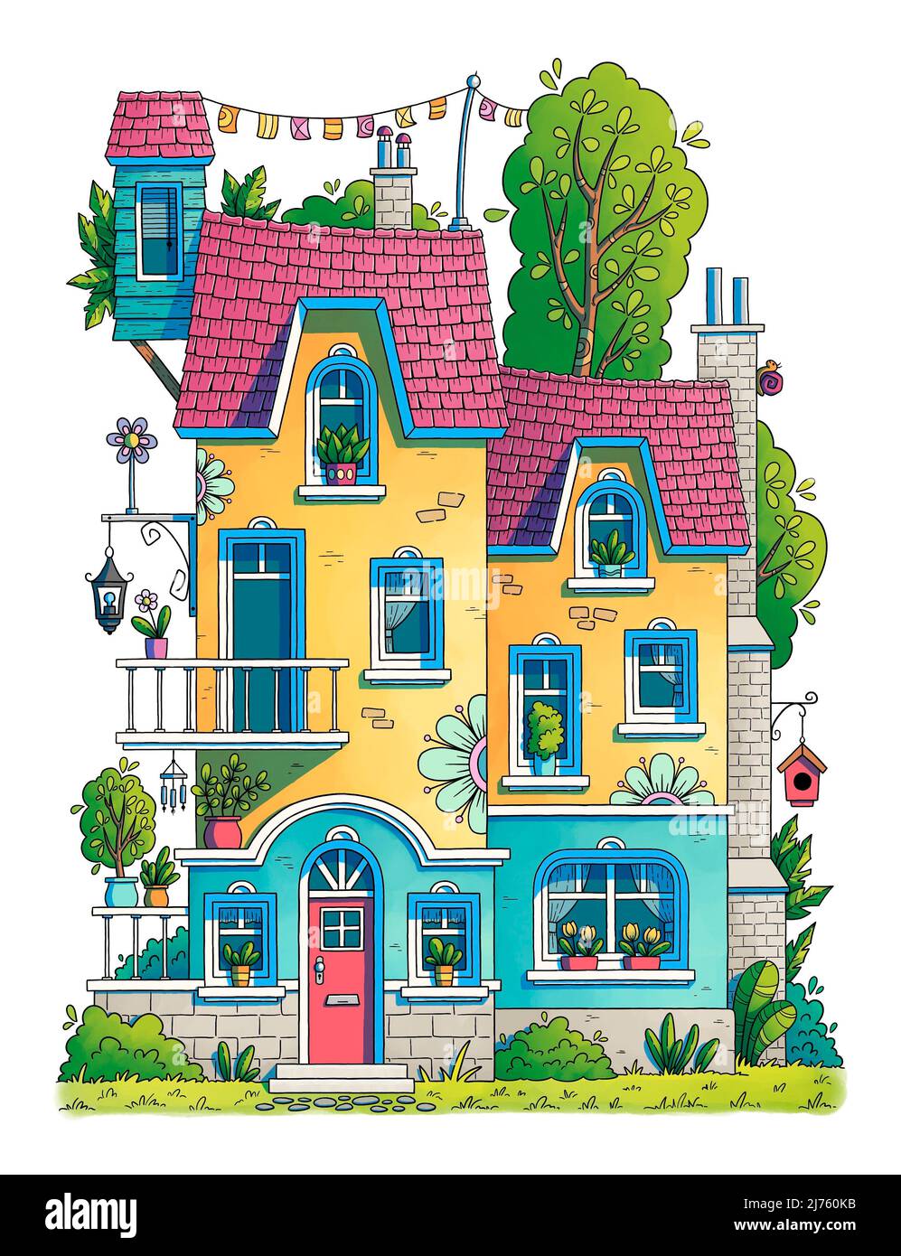 View of the chimney house Cut Out Stock Images & Pictures - Alamy