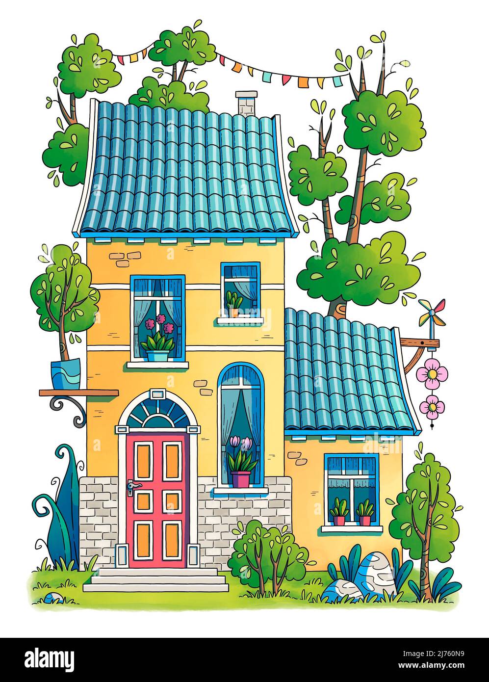 View house front windows Cut Out Stock Images & Pictures - Alamy