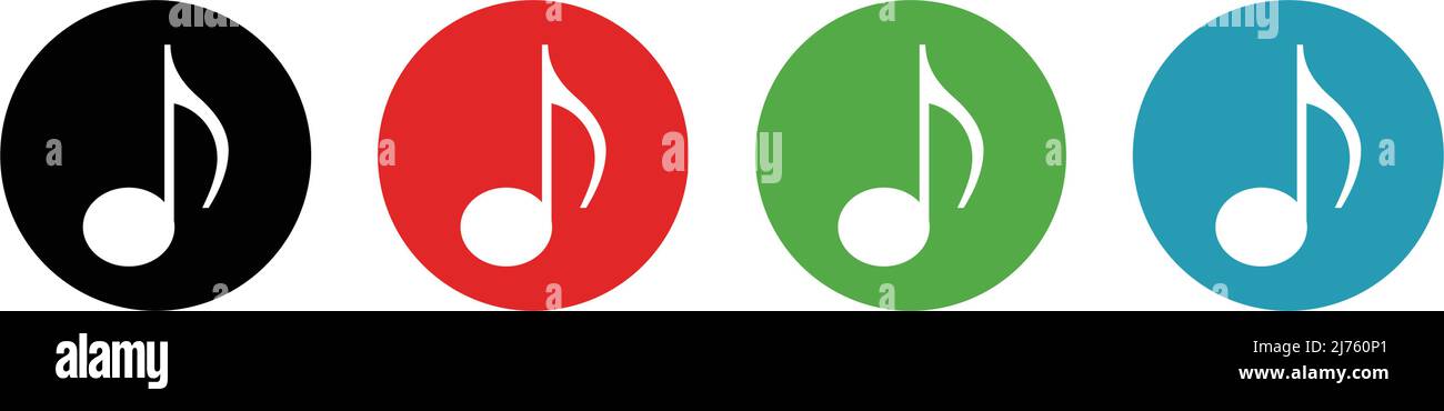 A set of musical note icons. Music symbols and notation symbols ...